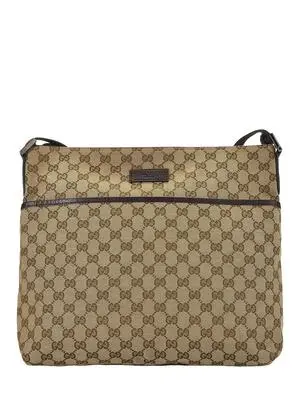 Gucci Original Gg Web Pocket Messenger - Brown