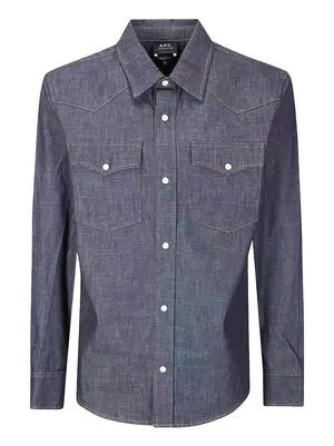 A.p.c. Western Cotton Shirt - Blue