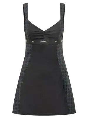 Amiri Patterned Mini Dress - Black