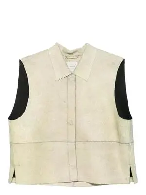 ALYSI Collared Sleeveless Vest - Neutrals