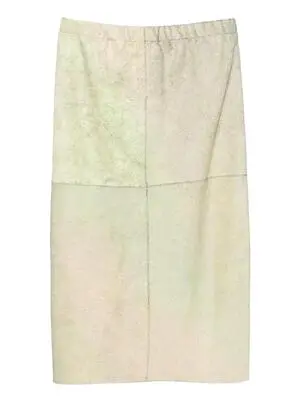 ALYSI Panelled Slit Midi Skirt - Neutrals
