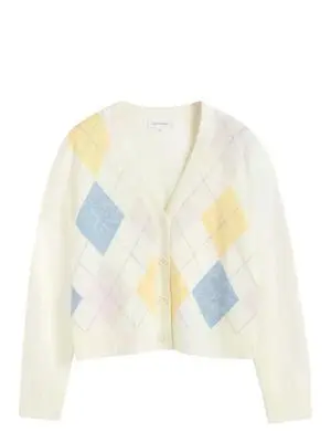 Chinti & Parker Argyle V-neck Cardigan - Neutrals