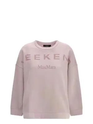 Max Mara Logo-print Crew-neck Sweatshirt - Pink