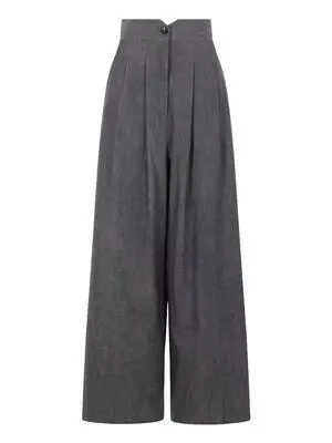 Dusan Pleated Detail Trousers - Grey
