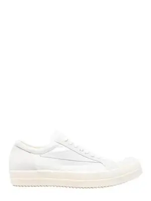 Rick Owens Suede Lace-up Sneakers - White
