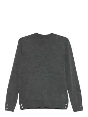 IVORY PARIS Buttoned Mock-neck Sweater - Grey