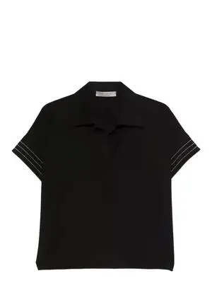 D.exterior Short-sleeved Top - Black