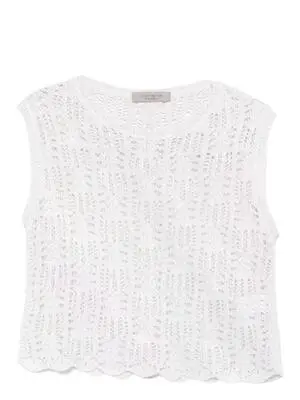 D.exterior Crochet Knit Top - White