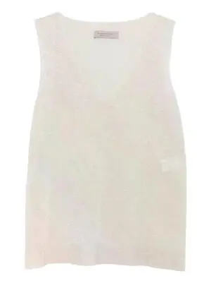 D.exterior V-neck Tank Top - Neutrals