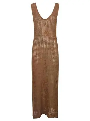 HINNOMINATE V-neck Maxi Dress - Brown