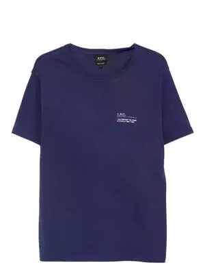A.p.c. Crew-neck Logo-print T-shirt - Blue