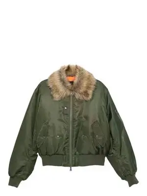 Andersson Bell Fur Collar Bomber Jacket - Green