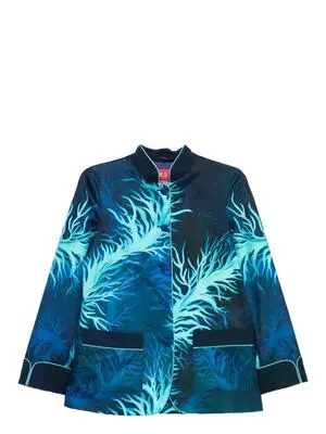 F.R.S FOR RESTLESS SLEEPERS Buttoned Printed Jacket - Blue
