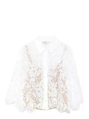 Michael Kors Lace Overlay Shirt - White