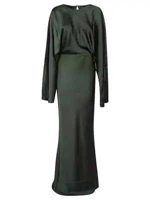 Norma Kamali Reverse Obie Long-sleeved Maxi Dress - Green