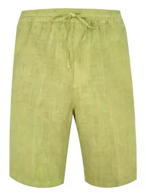 120% Lino Drawstring Bermuda Shorts Green