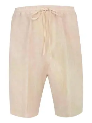 120% Lino Drawstring Bermuda Shorts Neutrals
