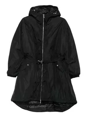 Add Belted Parka Coat - Black