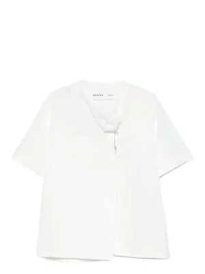 Carven Draped-detail T-shirt - White