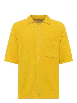 LANEUS Knitted Boxy Shirt - Yellow