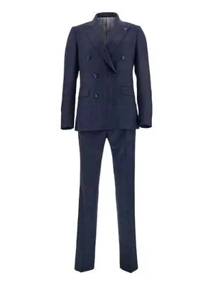 Tagliatore Flap-pockets Double-breasted Suit - Blue