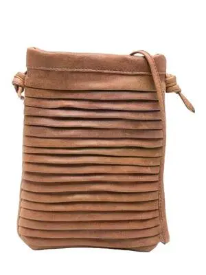 SOMMET Paloma Pleated Cross Body Bag - Brown