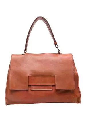 SOMMET Flap-top Leather Shoulder Bag - Brown