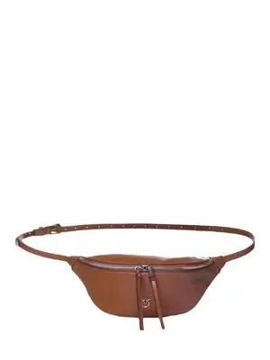 Pinko Logo-plaque Leather Belt Bag - Brown