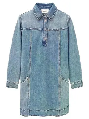 Ba&sh Tona Buttoned Denim Dress - Blue