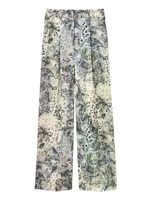 Ba&sh Carrina Animal-print Trousers - Blue