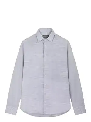 Canali Patterned Cotton Shirt - Blue