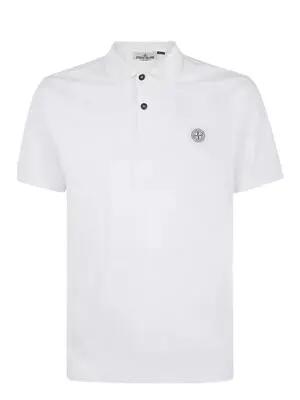 Stone Island Logo-patch Polo Shirt White