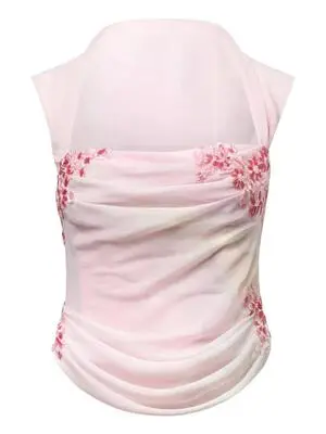 STOLEN STORES Belle Draped Lace-embellished Corset - Pink