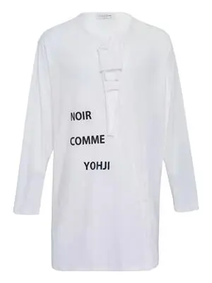 Yohji Yamamoto Button-detail Long-sleeve T-shirt - White