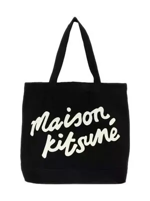 Maison Kitsuné Logo-lettering Tote Bag - Black