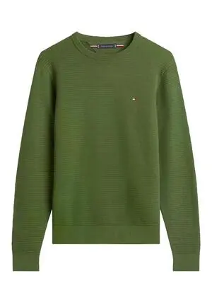 Tommy Hilfiger Textured Crewneck Jumper - Green
