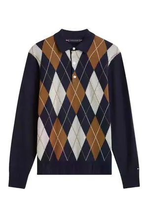 Tommy Hilfiger Argyle Collared Polo Shirt - Blue