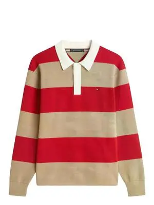 Tommy Hilfiger Striped Polo Shirt - Red