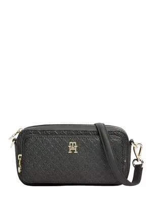 Tommy Hilfiger Embossed Logo Shoulder Bag - Black