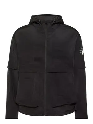 Calvin Klein Hooded Logo-print Jacket - Black