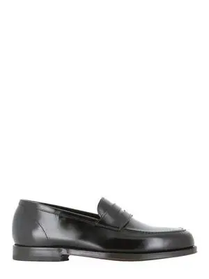 GREEN GEORGE Polished Penny Leather Loafers - Brown