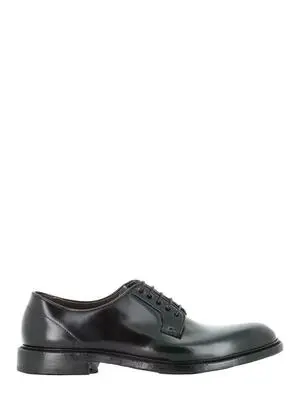 GREEN GEORGE Polished Leather Derby Shoes - Black