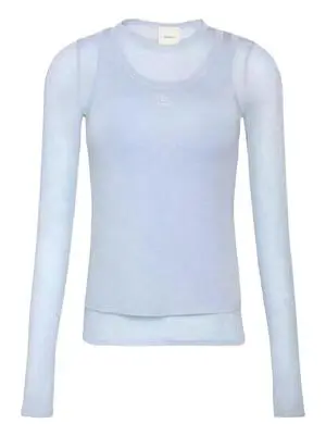 Calvin Klein Long-sleeve Double-layer T-shirt - Blue