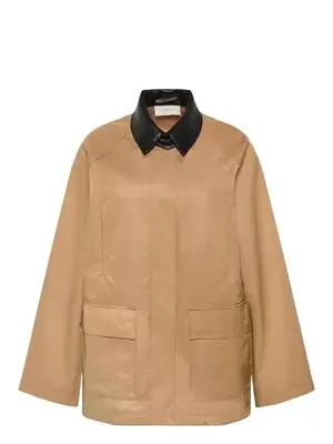 Calvin Klein Contrast-collar Zip-fastening Jacket - Neutrals