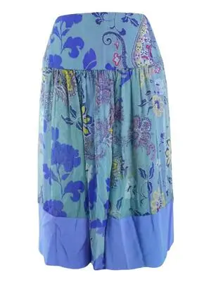 Etro Floral-print Skirt - Blue