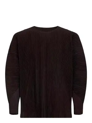 Issey Miyake Pleated Long-sleeve T-shirt - Brown