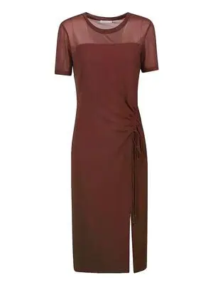 Patrizia Pepe T-shirt Midi Dress - Brown