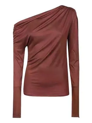 Patrizia Pepe One-shoulder Top - Brown