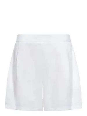 BLANCA VITA Elasticated-waistband Pleated Shorts - White