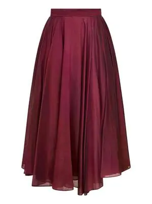 BLANCA VITA High-rise Flared Midi Skirt - Red
